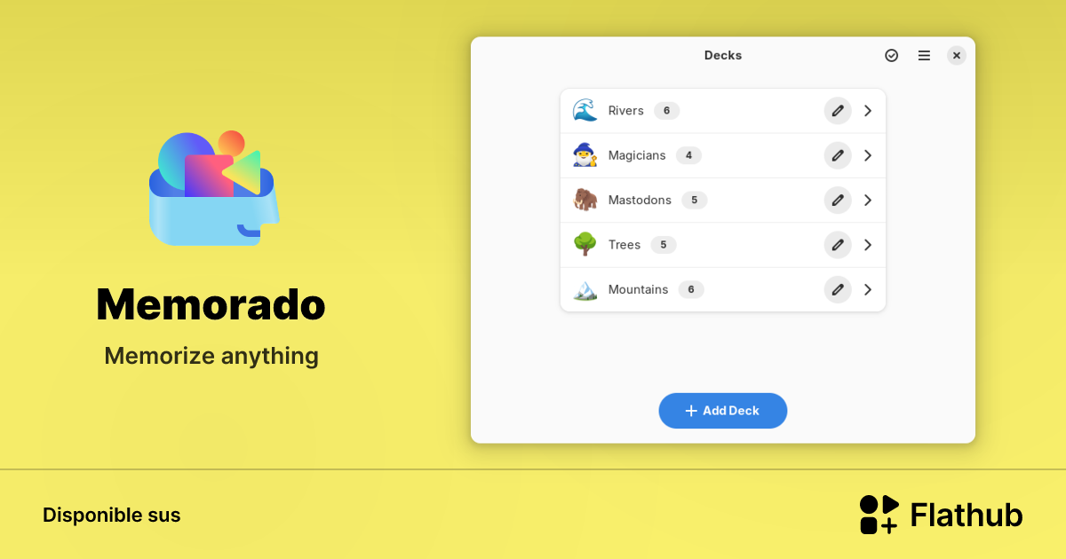 Installar Memorado sus Linux | Flathub