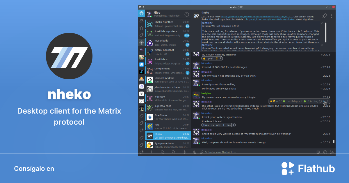 Instalar nheko en Linux | Flathub