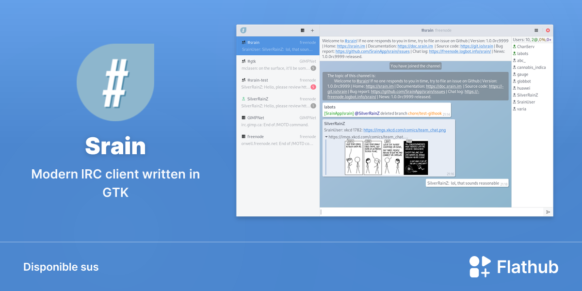 Installar Srain sus Linux | Flathub