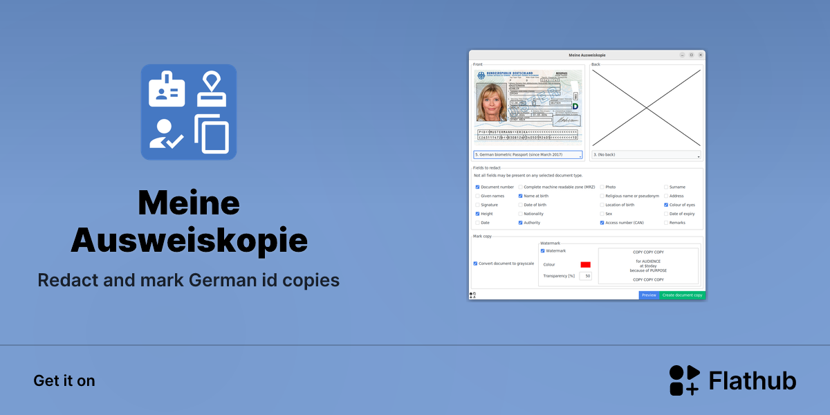 Install Meine Ausweiskopie on Linux | Flathub