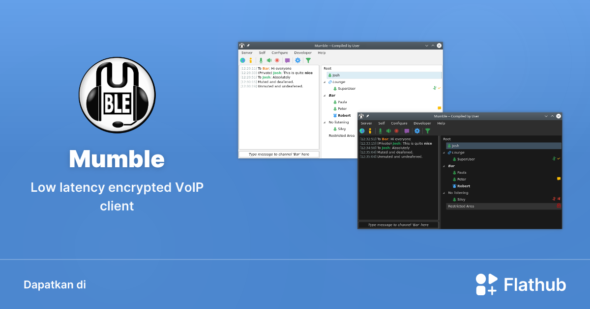Menginstal Mumble di Linux | Flathub