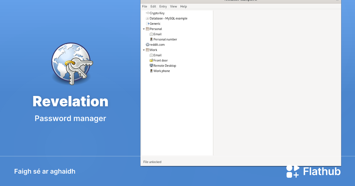 Suiteáil Revelation ar Linux | Flathub