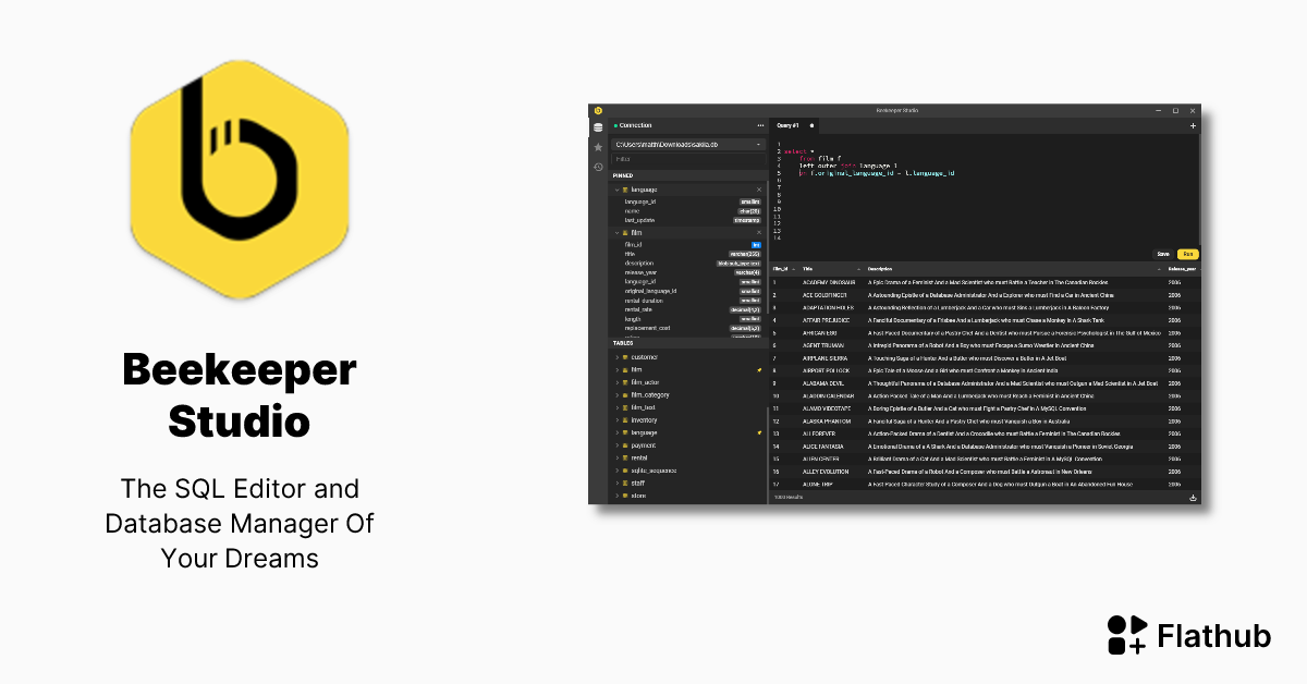 Beekeeper Studio uygulamasını Linux'ta kur | Flathub