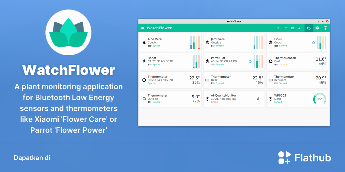Memasang WatchFlower di Linux | Flathub