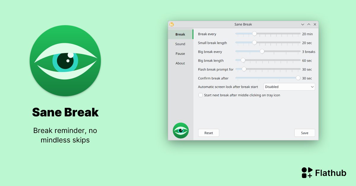 Install Sane Break on Linux | Flathub