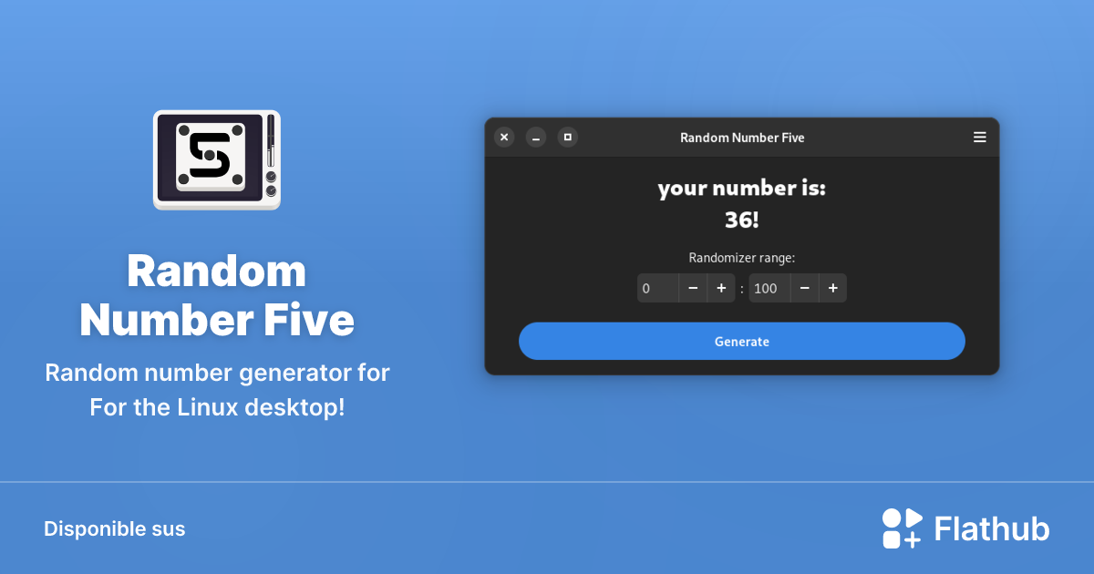Install Random Number Five on Linux | Flathub