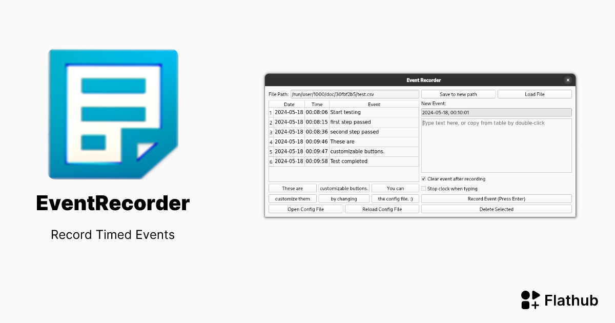 Install EventRecorder on Linux | Flathub