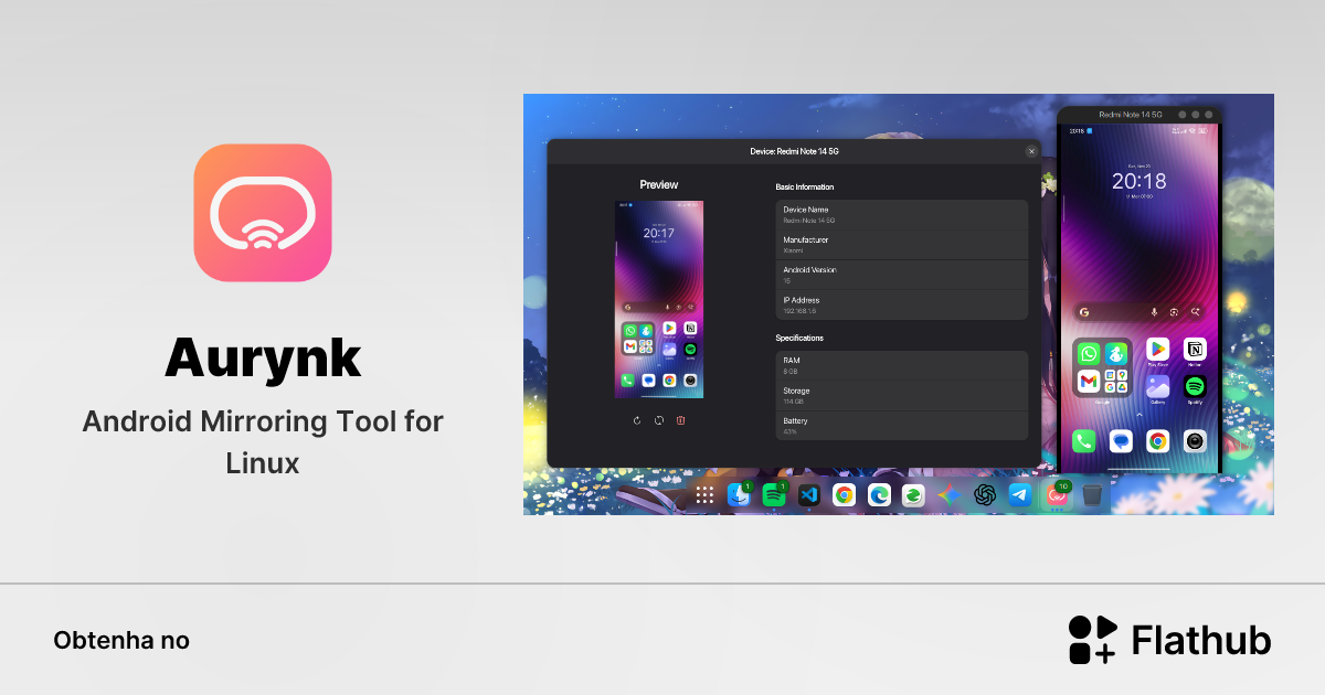 Instalar Aurynk no Linux | Flathub