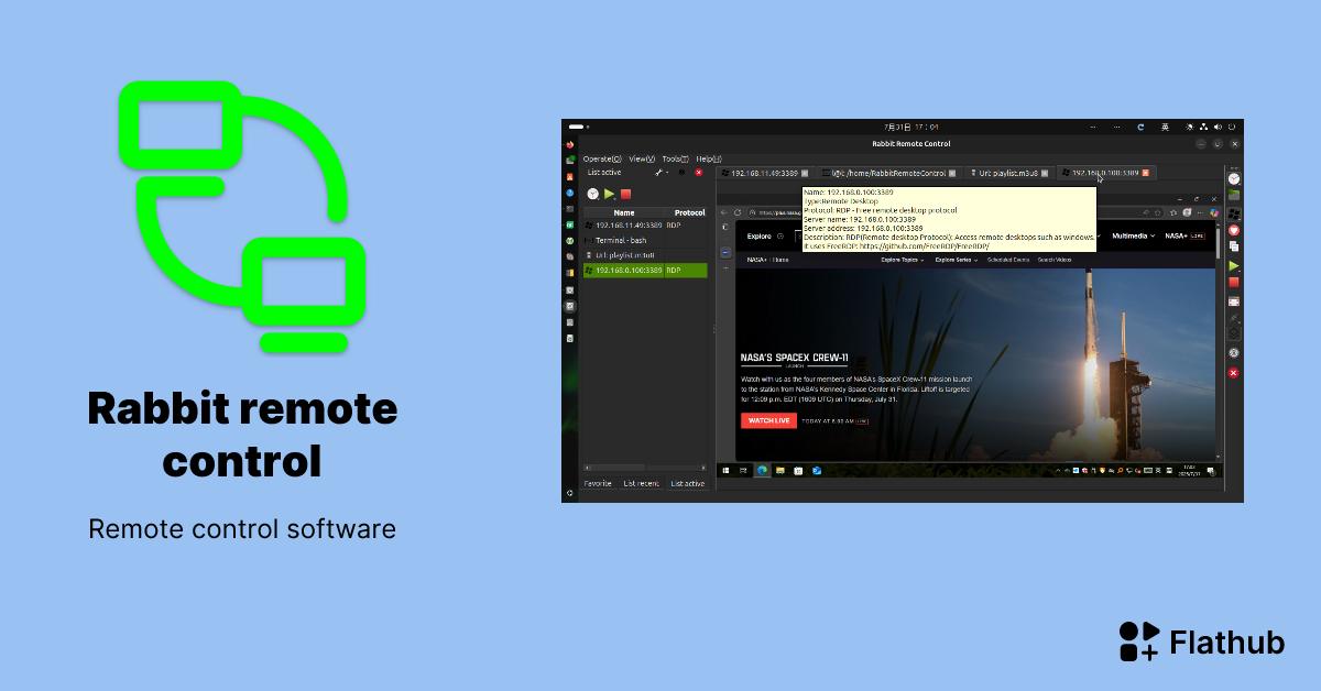 Instalar Rabbit remote control no Linux | Flathub