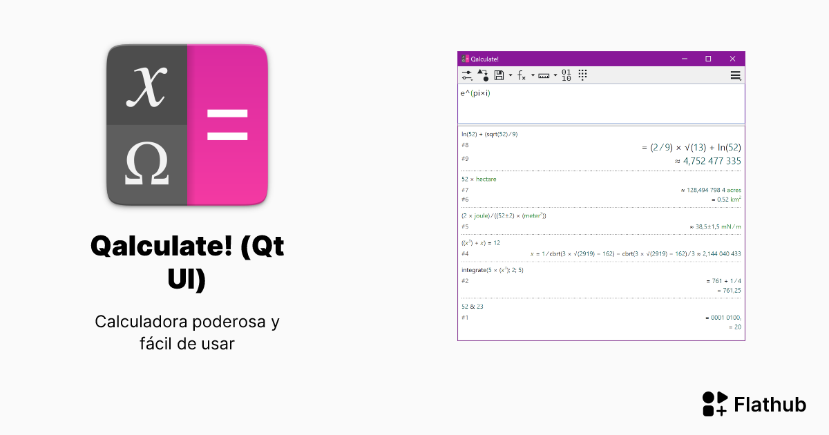 Instalar Qalculate! (Qt UI) en Linux | Flathub
