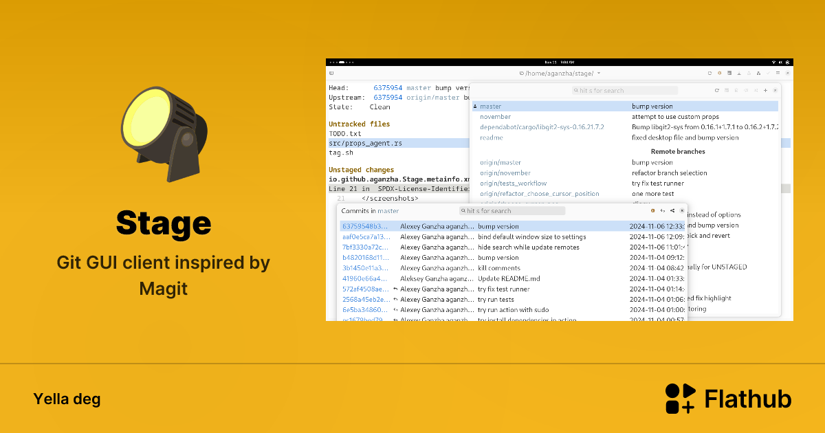 Sbedd Stage deg Linux | Flathub