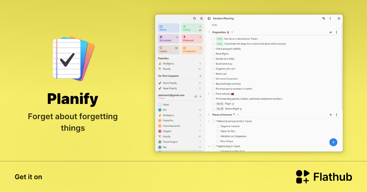 نصب Planify روی گنو/لینوکس | فلت‌هاب