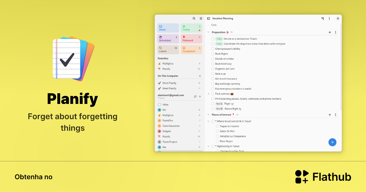 Instalar Planify no Linux | Flathub