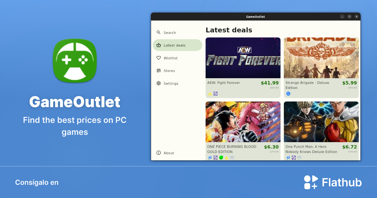 Instalar GameOutlet en Linux | Flathub