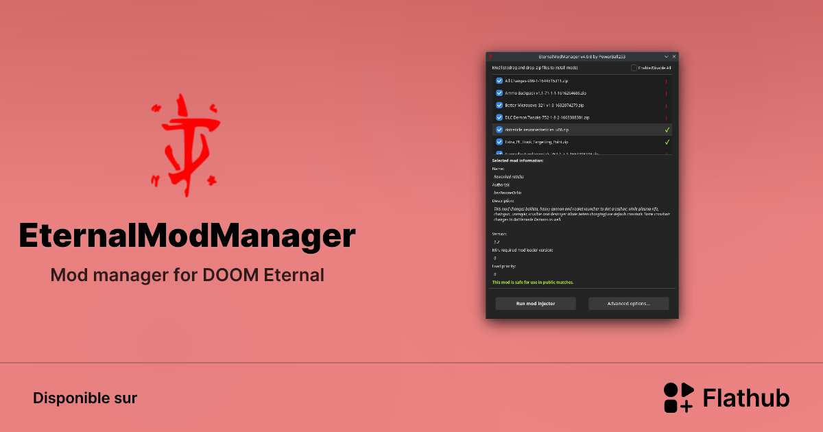 Installer EternalModManager sur Linux | Flathub