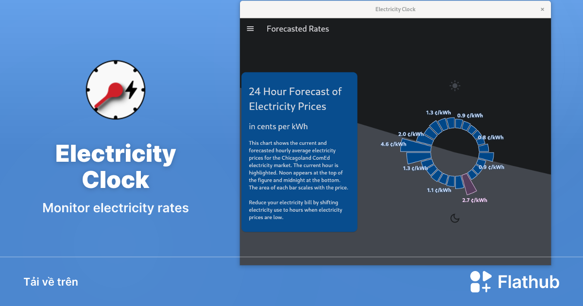 Cài đặt Electricity Clock trên Linux | Flathub
