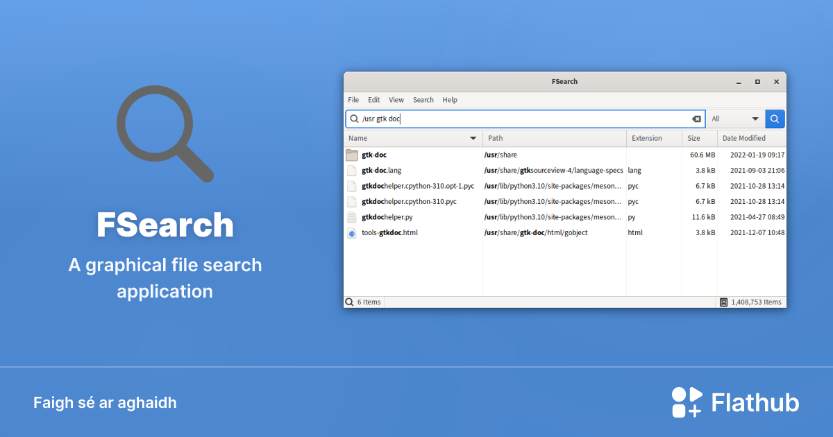 Suiteáil FSearch ar Linux | Flathub