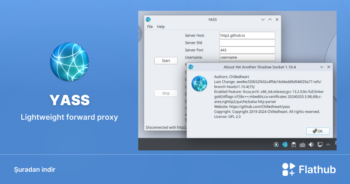 YASS uygulamasını Linux'ta kur | Flathub