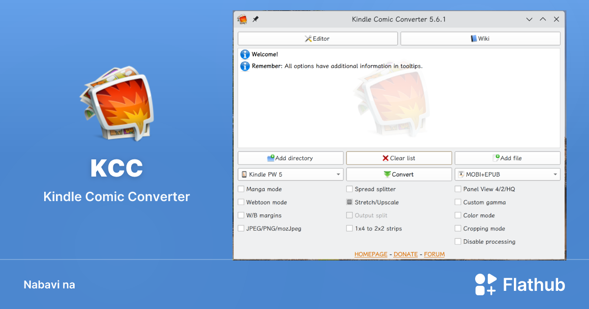 Instaliraj aplikaciju KCC na Linux | Flathub