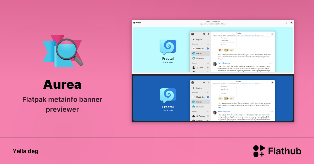 Sbedd Aurea deg Linux | Flathub