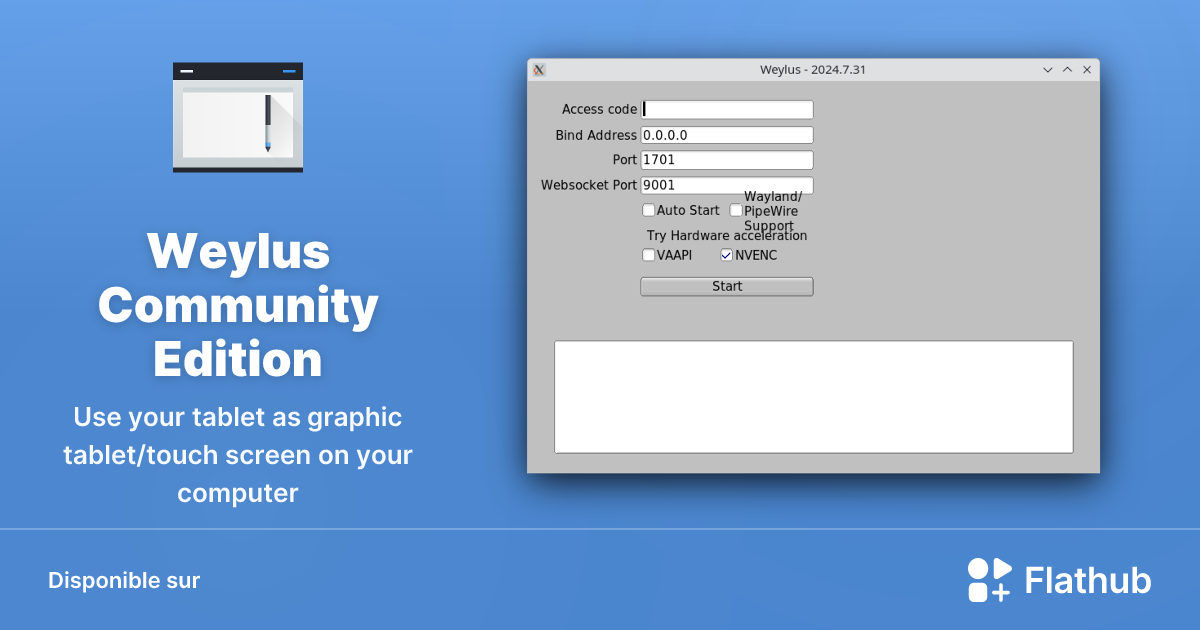 Installer Weylus Community Edition sur Linux | Flathub