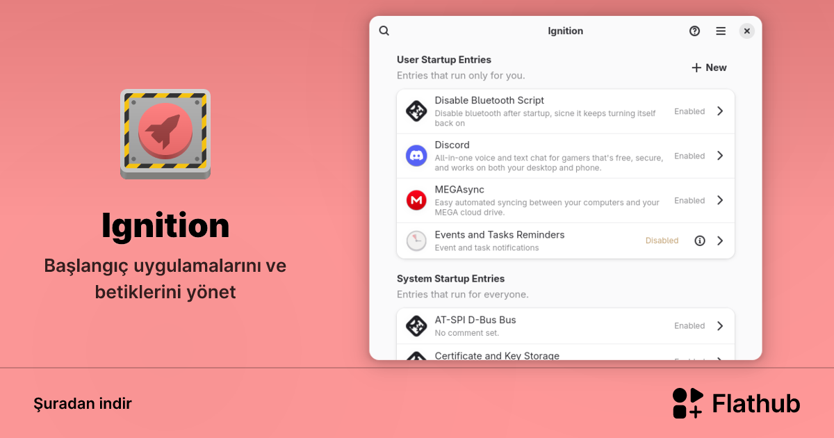 Ignition uygulamasını Linux'ta kur | Flathub
