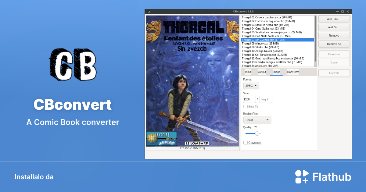 Installa CBconvert su Linux | Flathub
