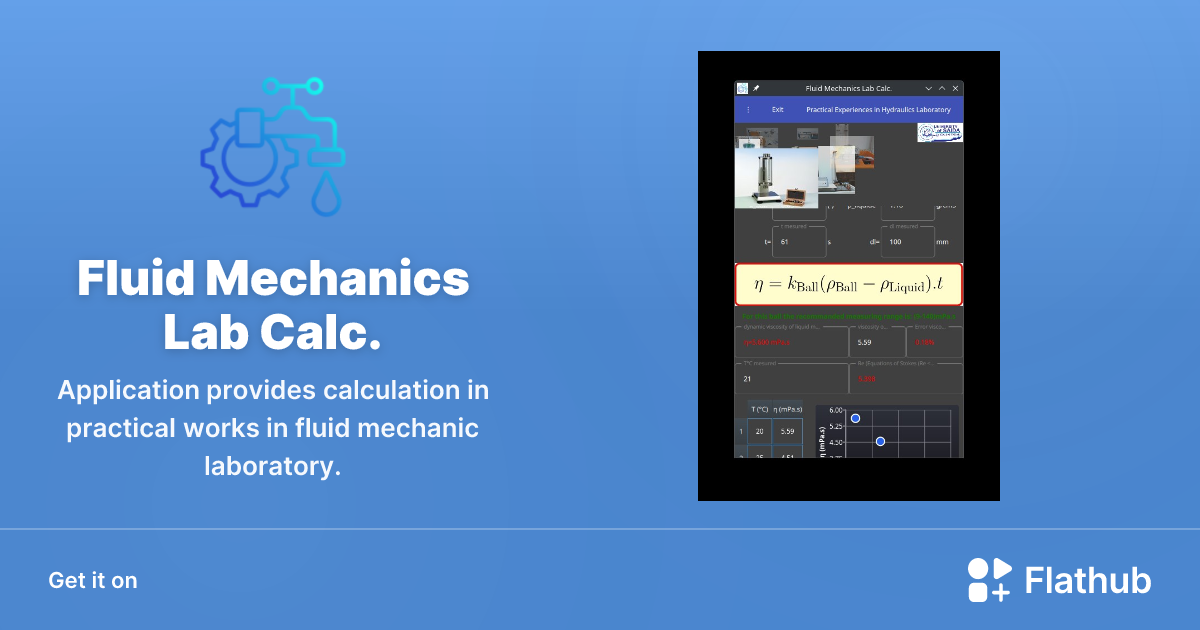 Install Fluid Mechanics Lab Calc. on Linux | Flathub