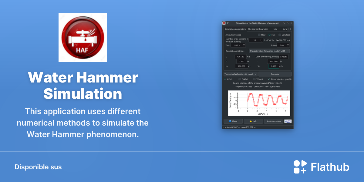Installar Water Hammer Simulation sus Linux | Flathub