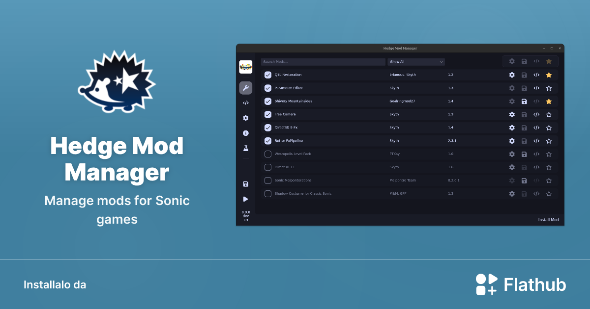 Installa Hedge Mod Manager su Linux | Flathub
