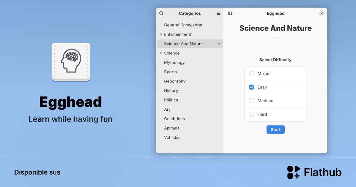 Installar Egghead sus Linux | Flathub