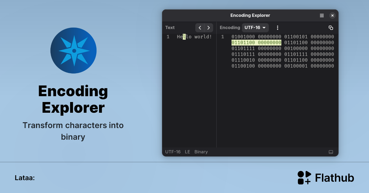 Asenna Encoding Explorer Linuxiin | Flathub