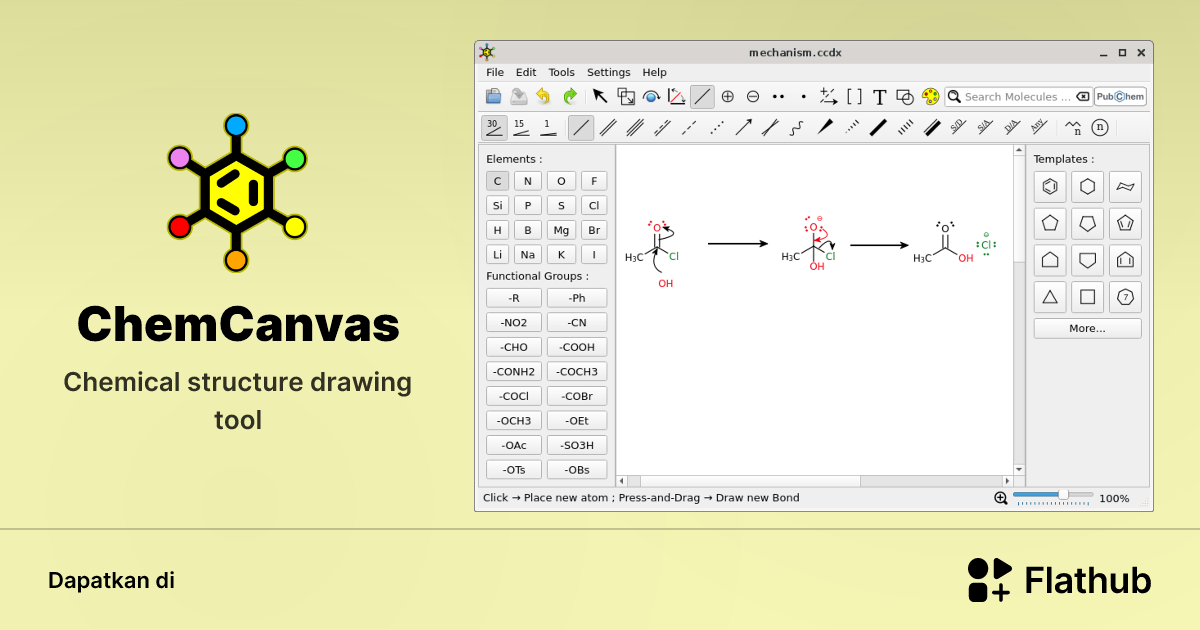 Menginstal ChemCanvas di Linux | Flathub