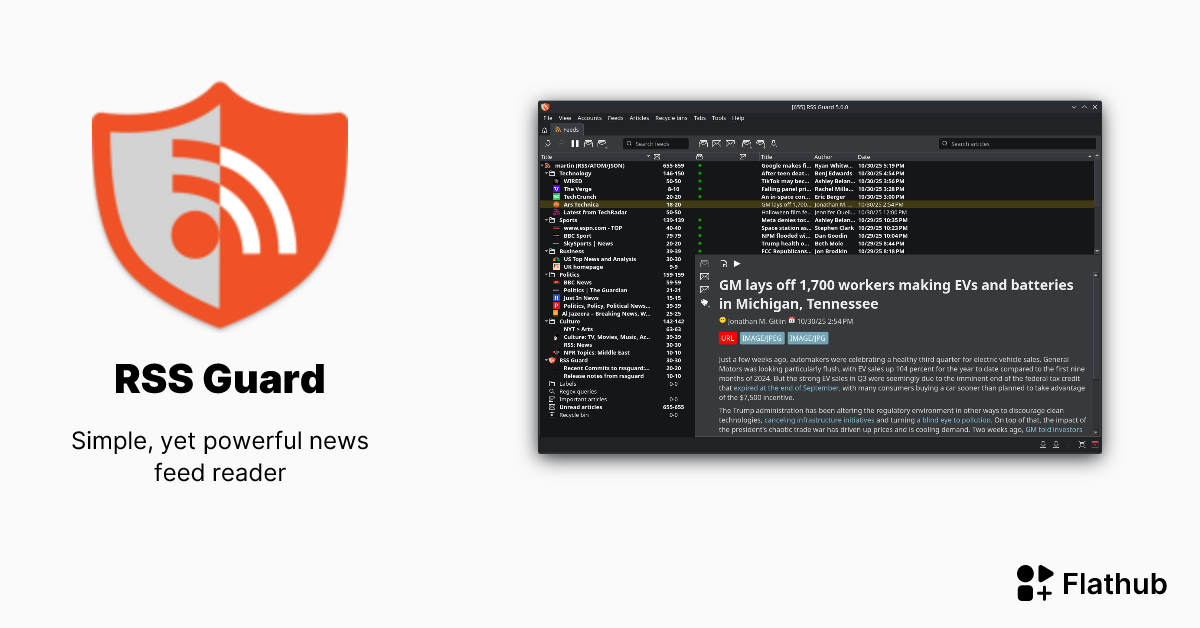 Instalar RSS Guard en Linux | Flathub