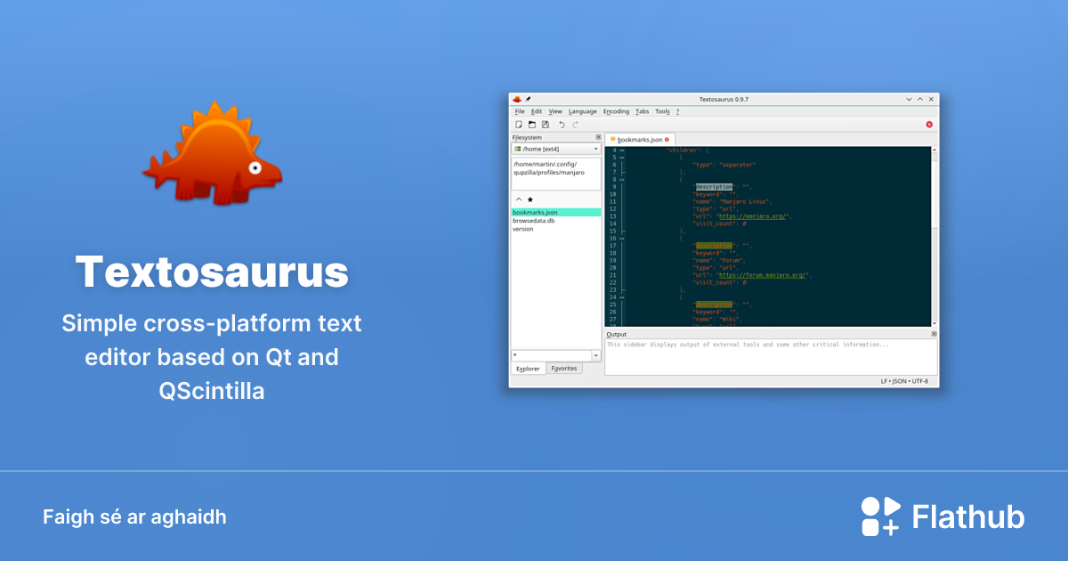 Suiteáil Textosaurus ar Linux | Flathub