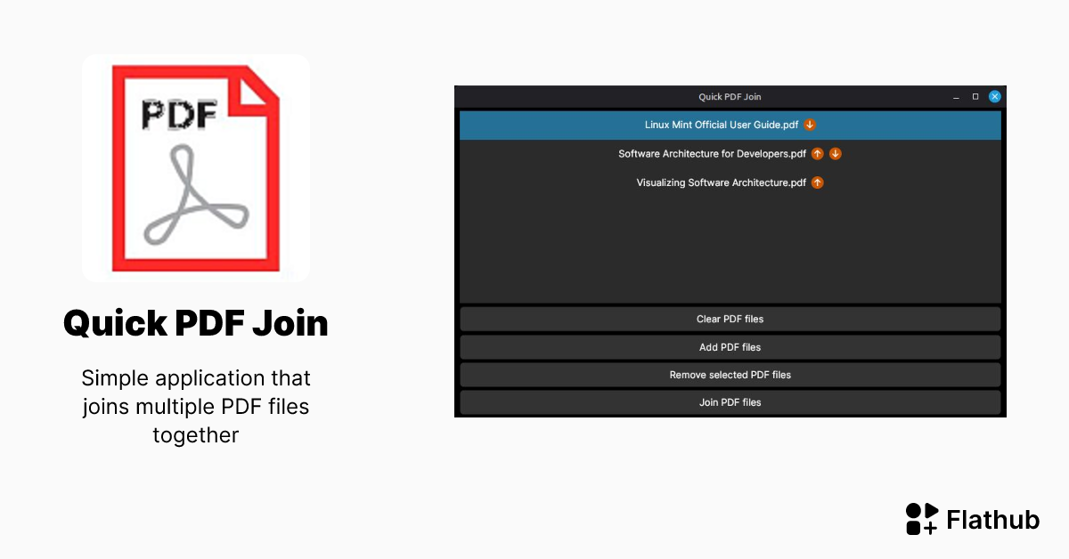 Quick PDF Join uygulamasını Linux'ta kur | Flathub