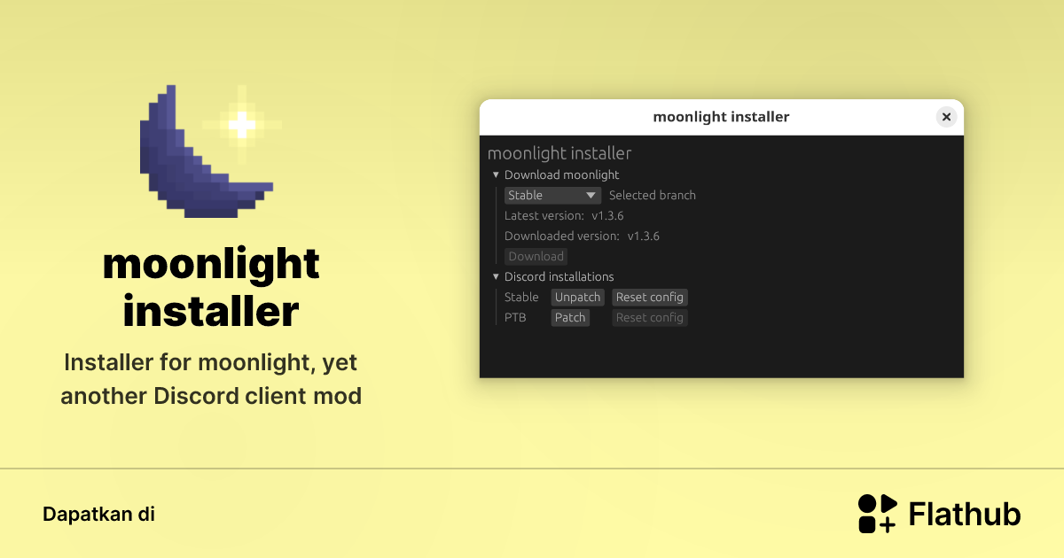 Menginstal moonlight installer di Linux | Flathub