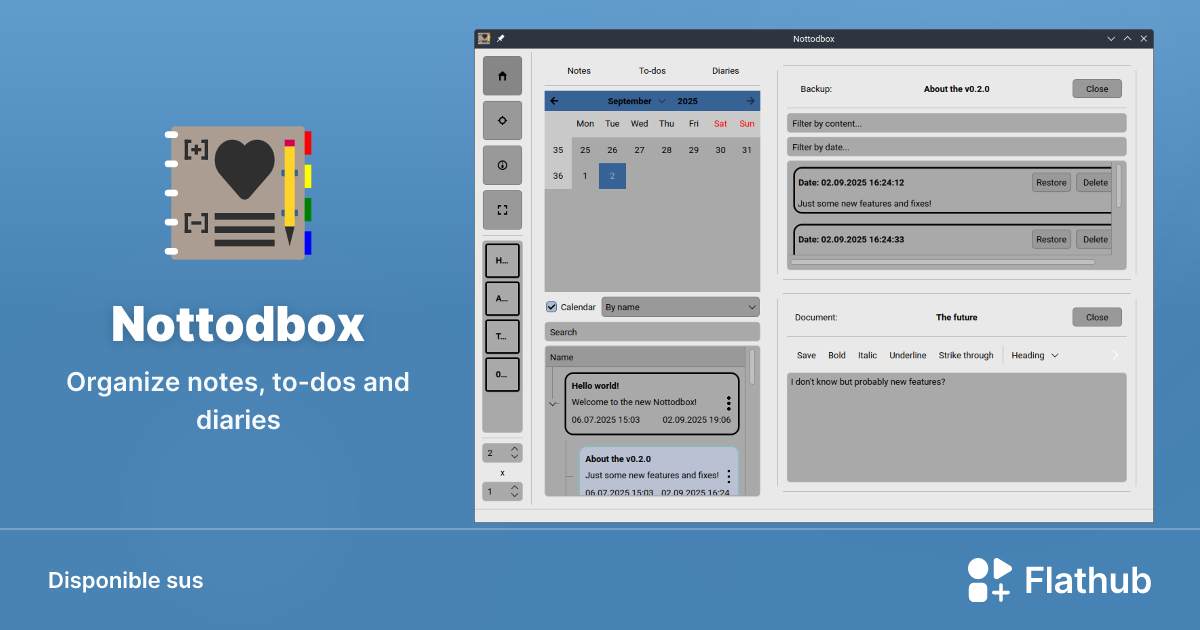 Installar Nottodbox sus Linux | Flathub