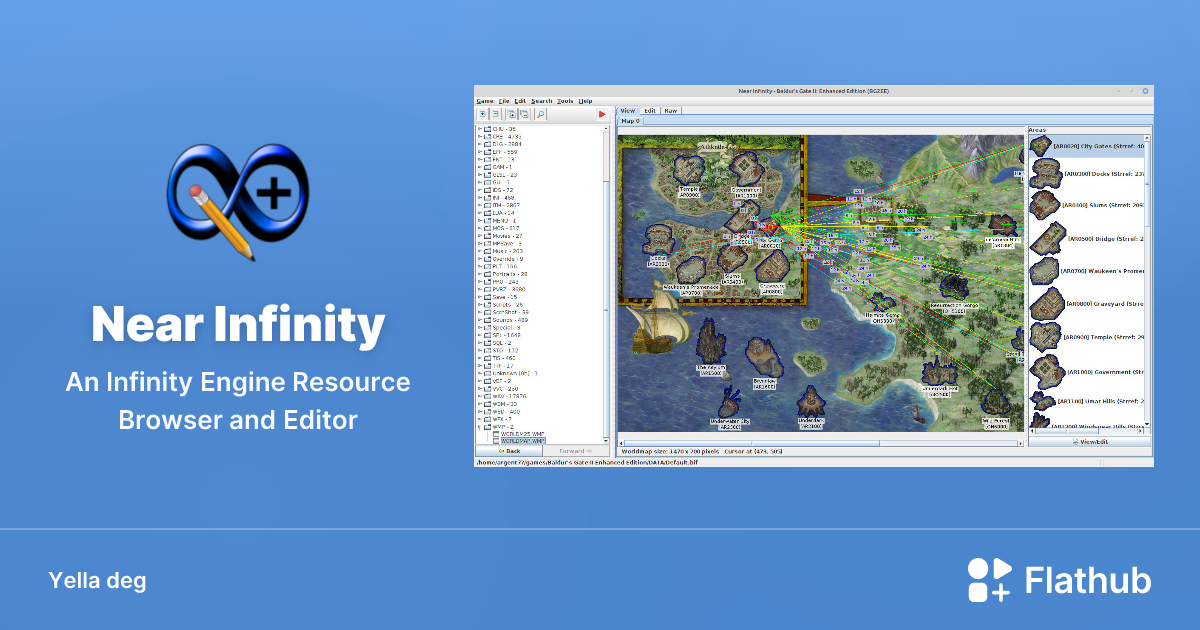 Sbedd Near Infinity deg Linux | Flathub