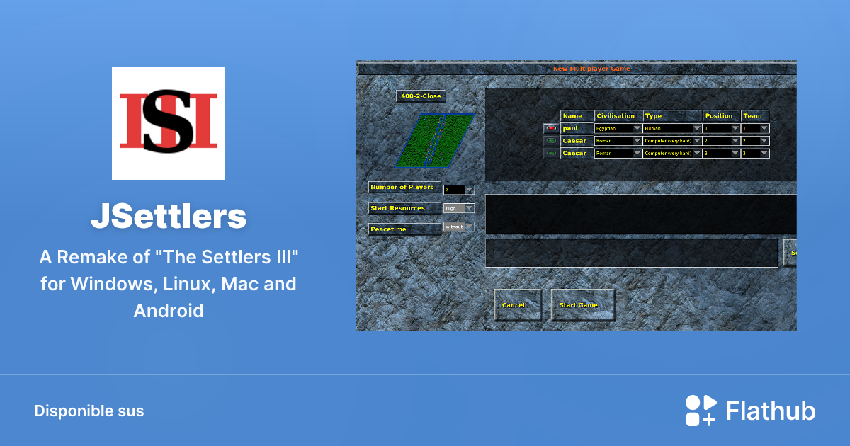 Installar JSettlers sus Linux | Flathub