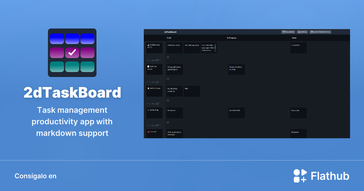Instalar 2dTaskBoard en Linux | Flathub
