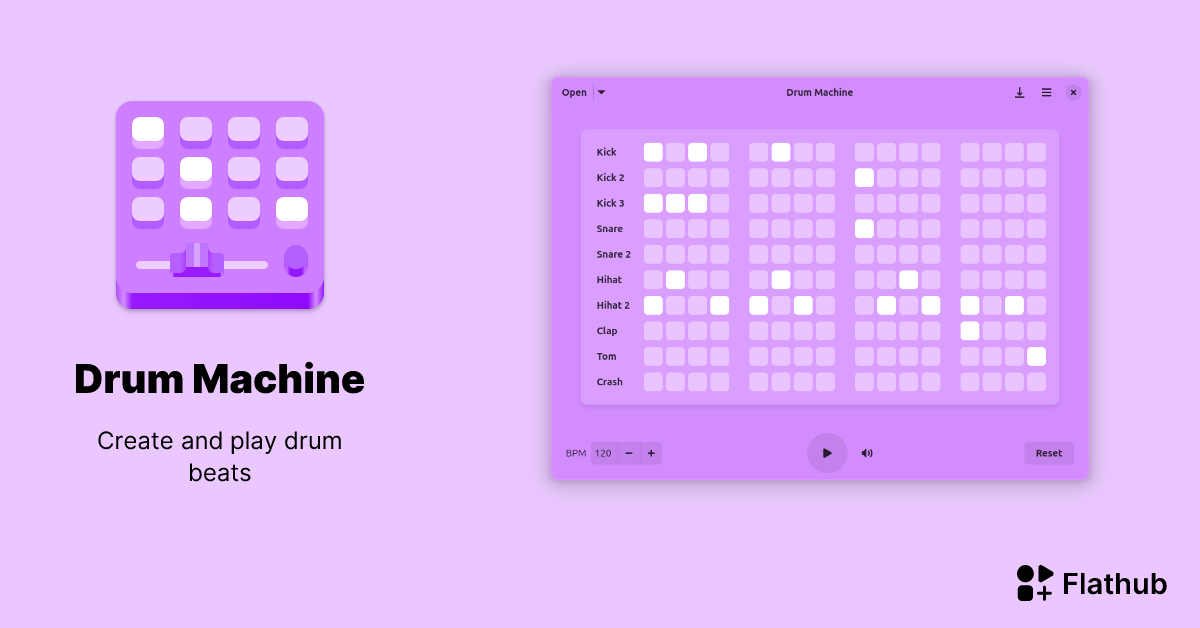 Sbedd Drum Machine deg Linux | Flathub