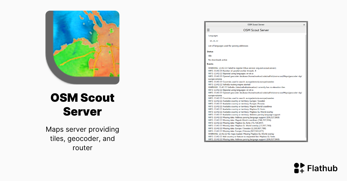 Instalar OSM Scout Server en Linux | Flathub