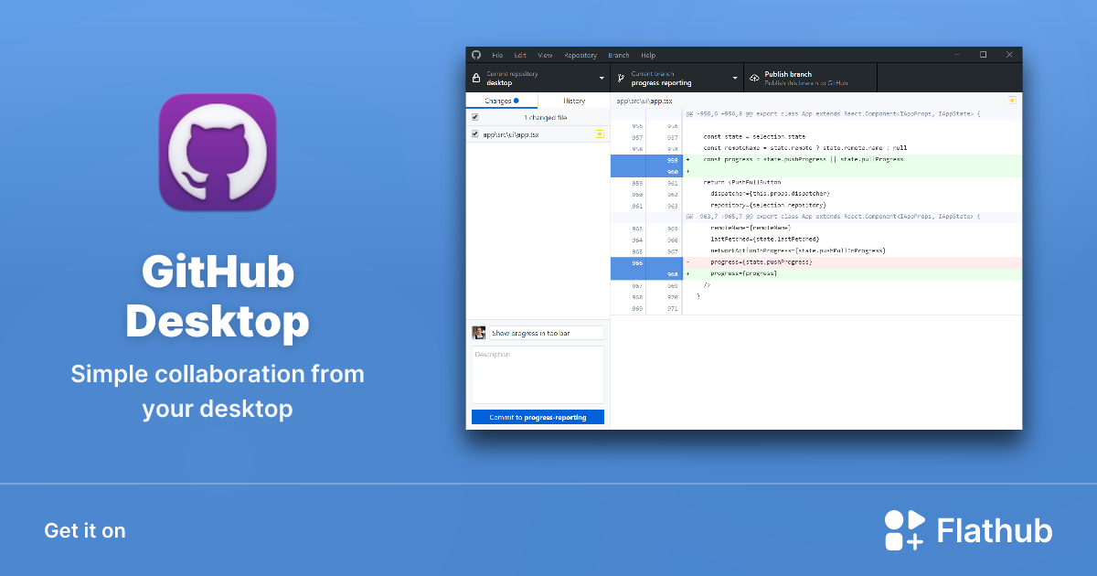 Install GitHub Desktop on Linux | Flathub