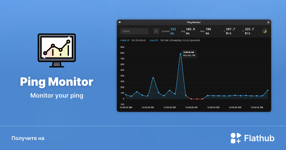Установить «Ping Monitor» на Linux | Flathub