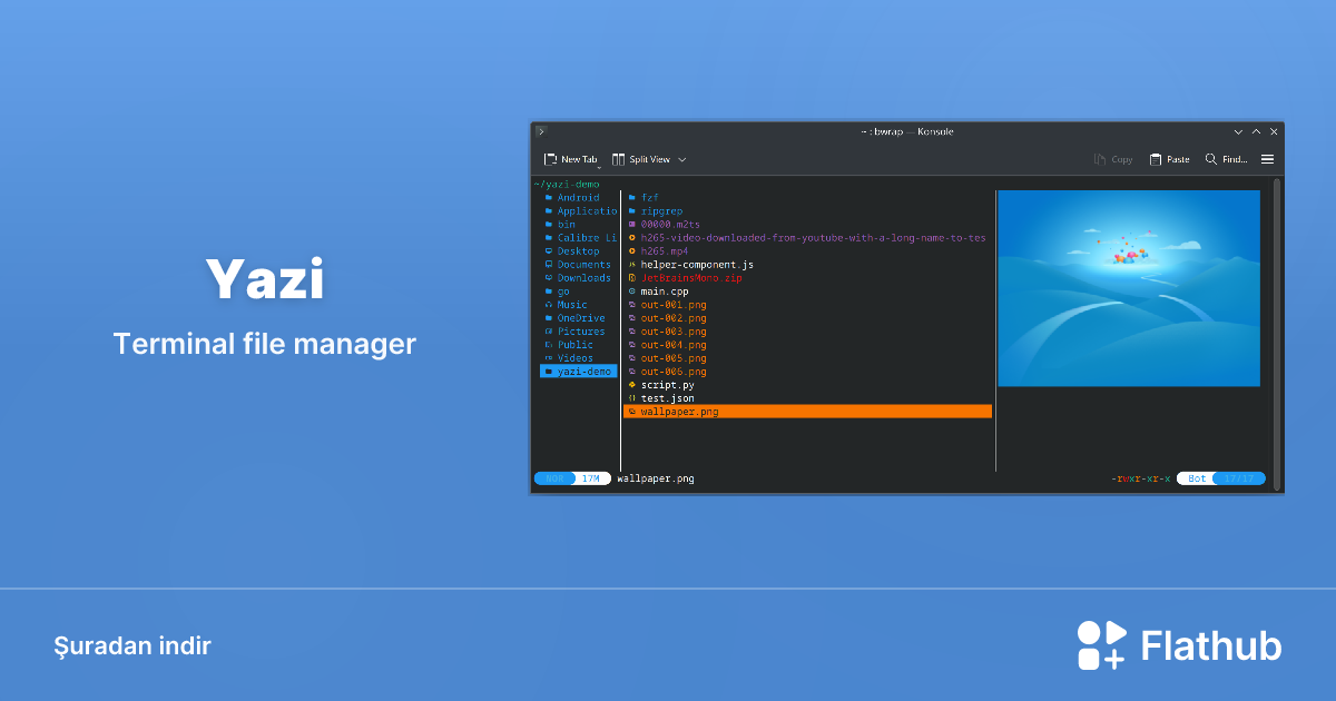 Yazi uygulamasını Linux'ta kur | Flathub
