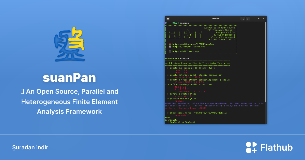 suanPan uygulamasını Linux'ta kur | Flathub
