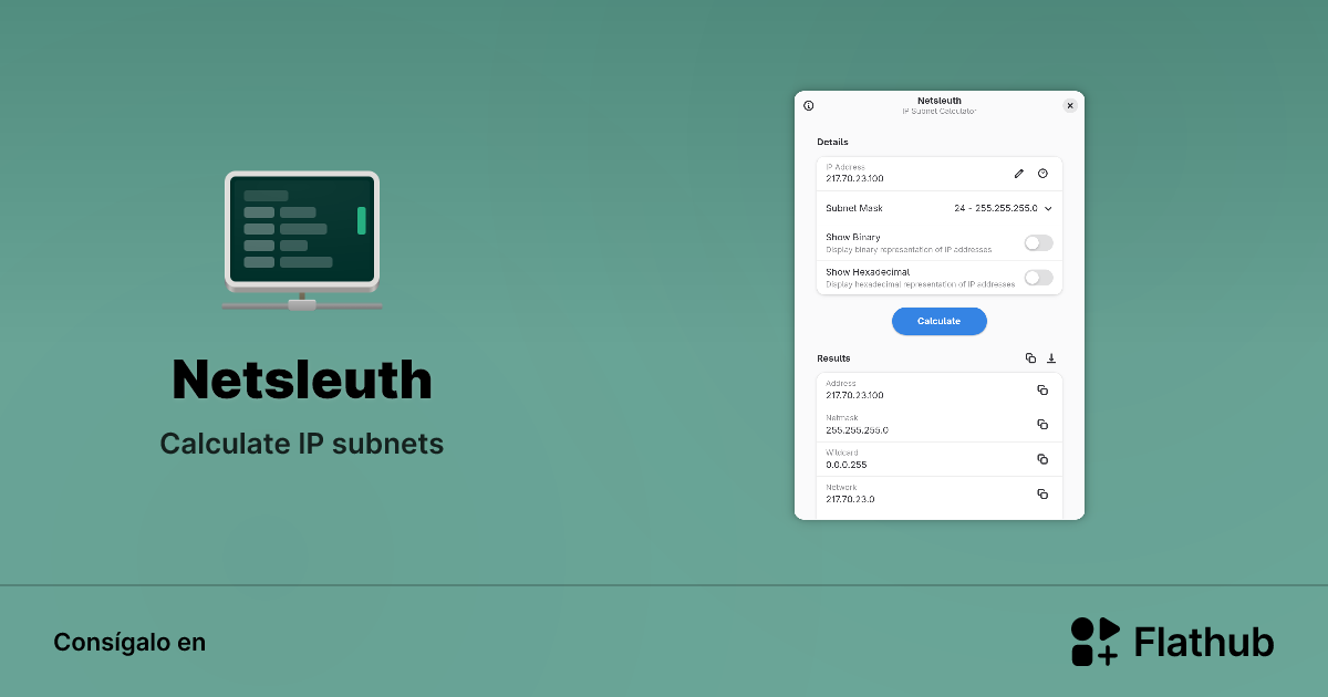 Instalar Netsleuth en Linux | Flathub