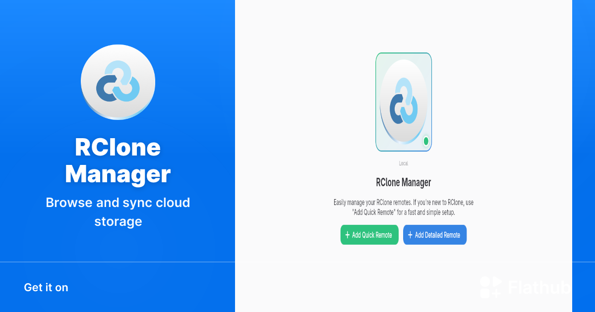 Install RClone Manager on Linux | Flathub