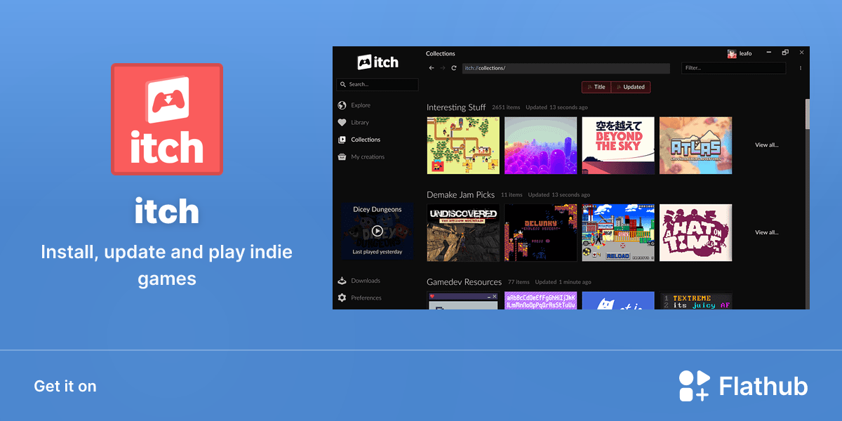 Install itch on Linux | Flathub